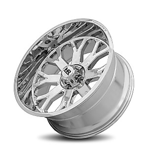 Hardrock H504 Wheel: 24x12 Size; 8x180 Bolt Pattern, -44 Offset, 124.3 Bore. Chrome