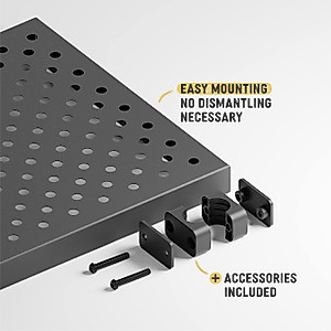 pamo Black Metal Shelfboards for Industrial Pipe Clothes Rail - Wall Mounted Clothing Rack Compatible with All Products - Stylish and Functional Addition to Your Home or Retail Space