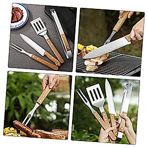 MUSISALY 1 Set Barbecue and Fork Tools Beef Fork Chef Carving Fork Poultry Serving Fork Kitchen Roast Fork Marshmallow Fork kit Meat Fork Travel Stainless Steel Outdoor