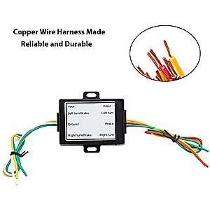 RED WOLF Trailer 2-to-3-Wire Splicer-in Taillight Converter Wire Harness Connector Separate Turn Signal Brake Light Set up for Trailer RV Dinghy Towing Pickup Car Trucks Vans