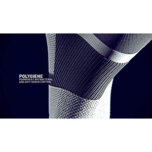 2XU Womens Vectr Full Length Socks, Titanium/Black, 7-8 US