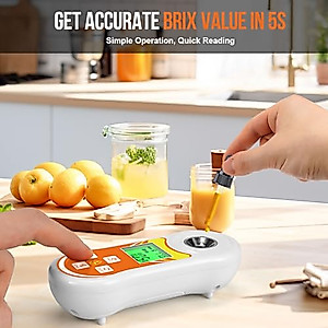 YINMIK Brix Refractometer & Pool pH Chlorine Salt ORP Meter with pH Calibration Solution