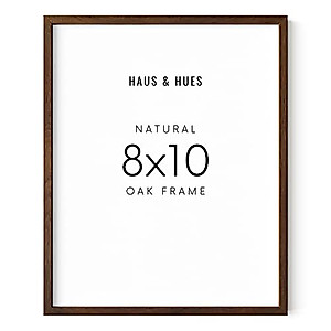 HAUS AND HUES Walnut 8x10 Wall Picture Frame - Set of 1 8x10 Wood Picture Frame. Rustic 8x10 Picture Frames, 8x10 Wooden Picture Frames, Modern Picture Frame, 8x10 Photo Frame (Walnut Oak Frame)