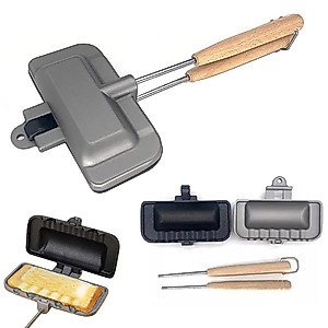 sandwich baking pan,Double-sided Sandwich Mold,Aluminum Alloy Hot Dog Toaster,Nonstick Sandwich Maker,Frying Pan for Breakfast Pancakes, Toast, Omelets