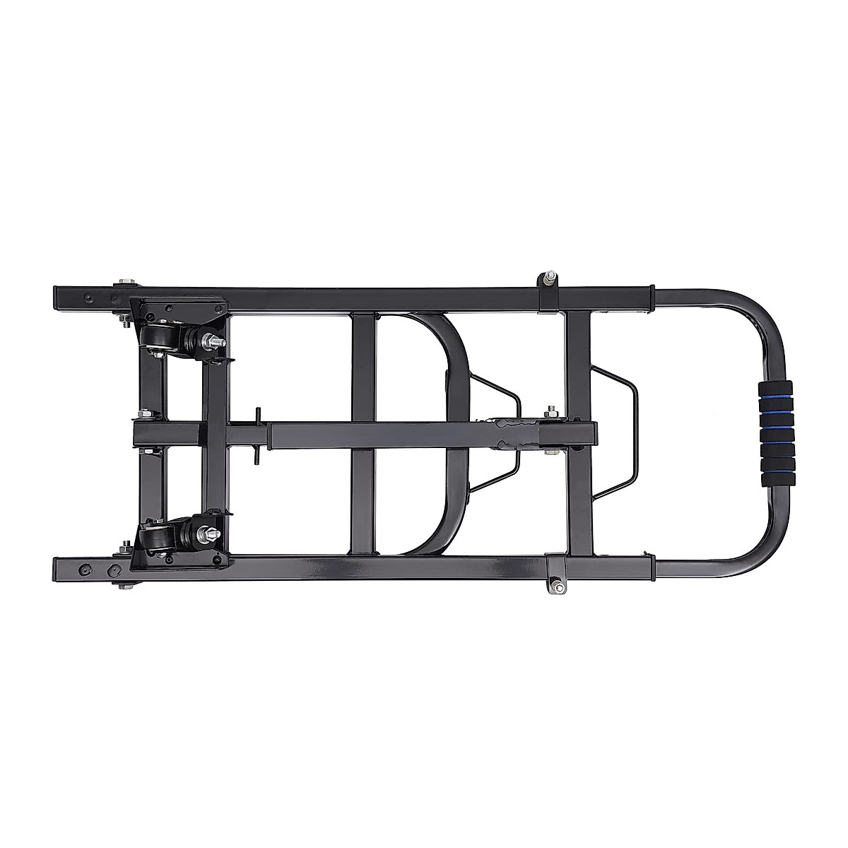 Stair Climbing Cart, Portable Folding Trolley with 8 Wheels, Stair Climber Hand Truck with Adjustable Handle for Pulling, Heavy Duty Dolly Cart for Stairs (Black-330 lbs-8 Wheels)