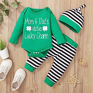 Happidoo Baby Boy St. Patricks Day Outfit Nreborn Saint Patrick's Day Clothes (Green-St,0-3 Months)