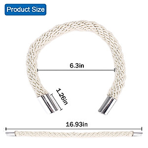2 Pcs Magnetic Curtain Tiebacks Magnetic Curtain Holder Curtain Tie Window Treatment Holdbacks Back Magnetic Curtain tiebacks Hand Braided Cord for Home Bedroom Office Decorative Curtain（creamy-white）