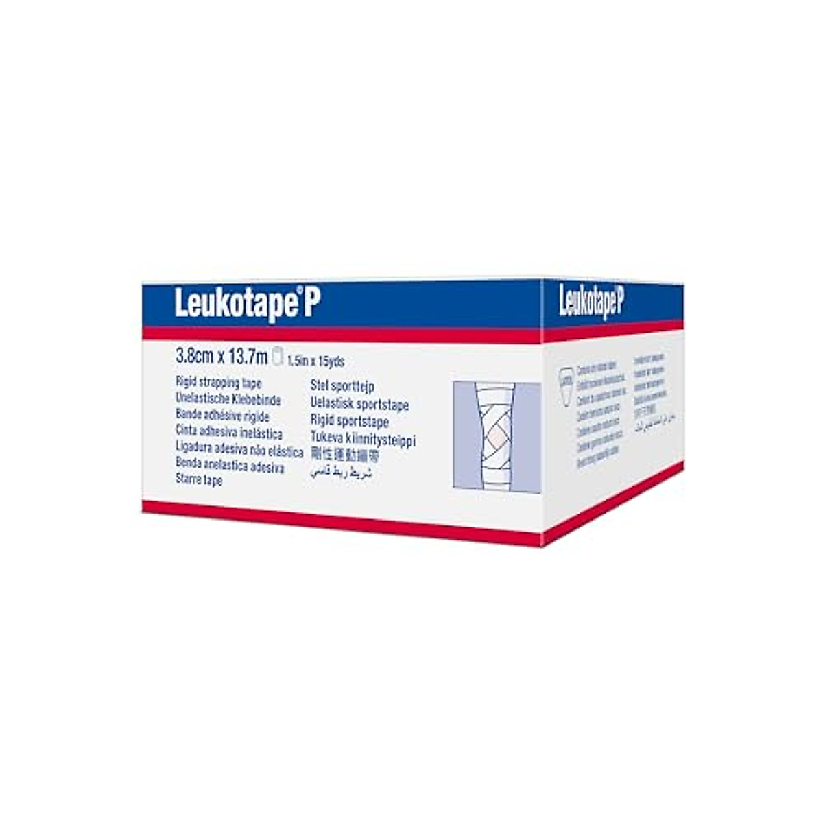 Leukotape P Adhesive Strapping Tape – for Sports Injuries, Strains and Sprains - 1.5 in x 15 yds, Tan, (1 Roll)