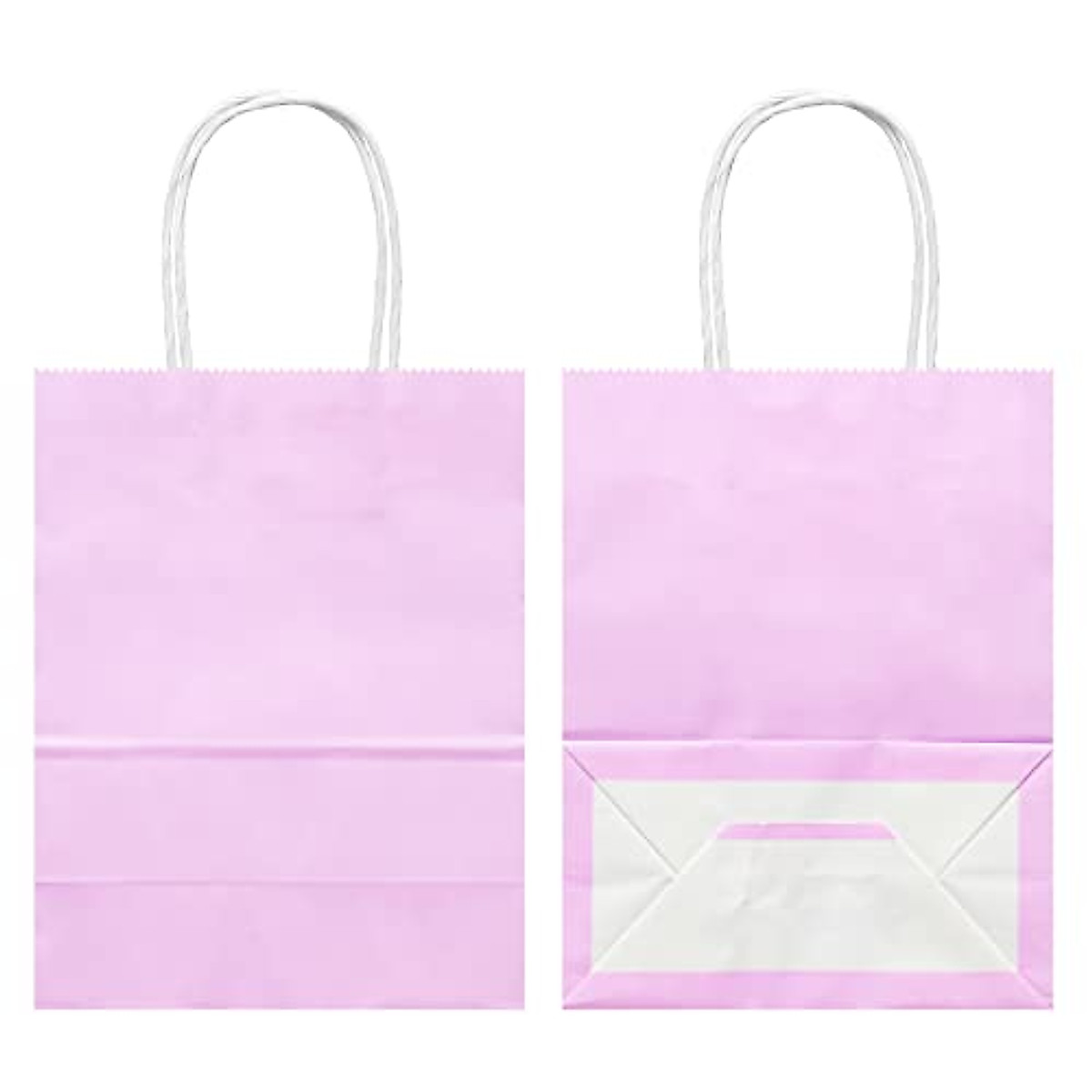 AZOWA Gift Bags Small Kraft Paper Bags with Handles (6.3 x 3.1 x 8.6 in, Pastel Purple, 12 CT)