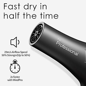 Faszin Ionic Salon Hair Dryer, Professional Blow Dryer 2200W AC Motor Fast Drying with 2 Speed, 3 Heat Setting, Cool Button, with Diffuser, Nozzle, Concentrator Comb for Curly and Straight Hair