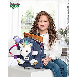 Naturally KIDS Rolling Backpack for Girls, Toddler Luggage for Girls, Toddler Suitcase for Girls, Toddler Unicorn Backpack for Girls 4-6, Kids Backpacks Girls Kindergarten, Roller Backpacks Girls Boys