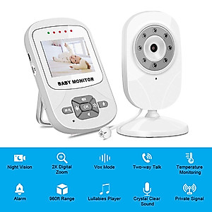 Add-on Baby Camera Unit for Peiloh Child Security Video Baby Monitor, Ideal for New Parents Easy to Pair and Clear Night Vision (CD-A2)