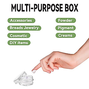 55Pcs 5 Grams Sample Containers with Lids and Labels, Small Little Mini Tiny Containers, Clear Acrylic Plastic Sample Jars for Cosmetic, Creams, Makeup, Nails, 5g/5ml Empty Round Sample Containers