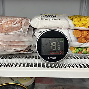 Taylor Digital Kitchen Refrigerator/Freezer Kitchen Thermometer with Time Monitor