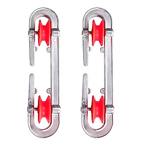 AACGIN 2 Pack Clothesline Tightener Plastic Aluminum Clothesline Pulley Prevents Tangling and Twisting Clotheslines S-Shaped Clothes Line Tensioners for Long Clothesline and Heavy Duty - Silver