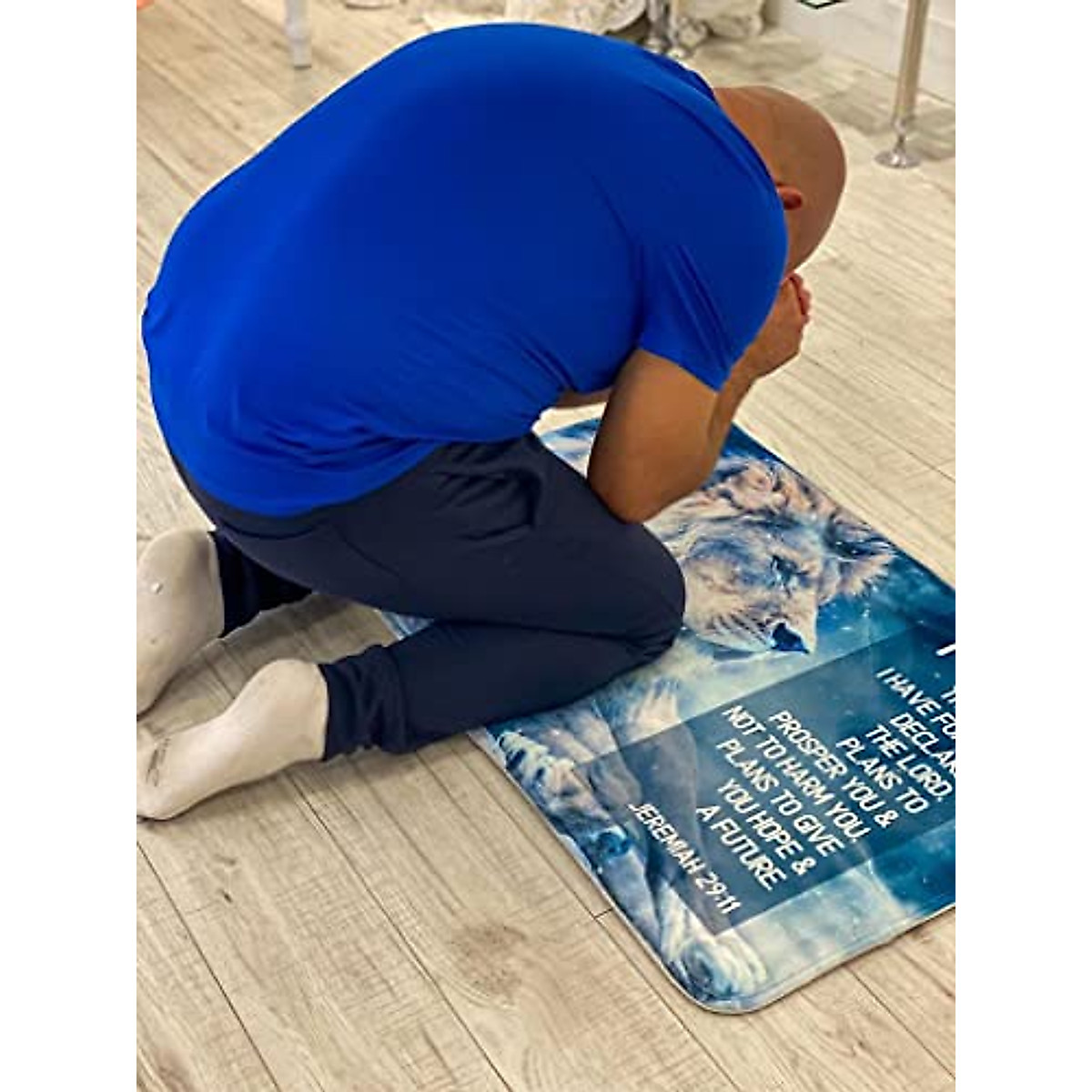 Jeremiah 29 Prayer Mat – EasyPray Soft Memory Foam - I Know The Plans I Have for You Lion of Judah Bible Verse Christian Prayer Mat (60x90cm)