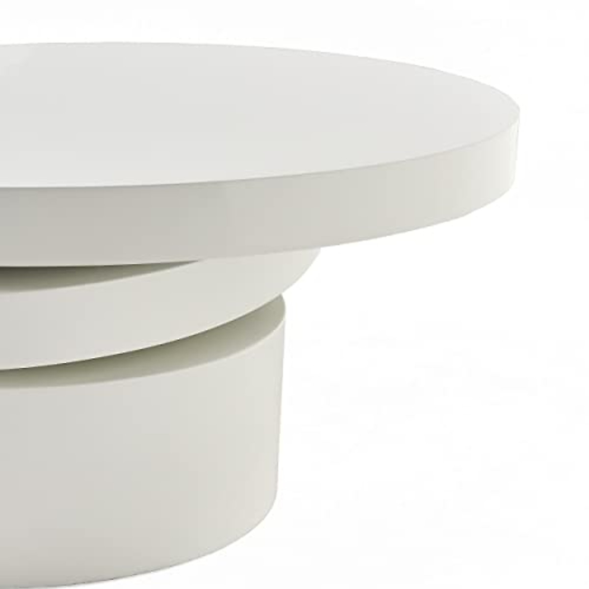 Christopher Knight Home CKH Small Oval Mod Rotatable Coffee Table, Glossy White, 31.5D x 47.75W x 13H in