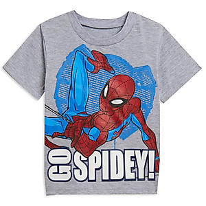 Marvel Spider-Man Toddler Boys T-Shirt and Shorts Outfit Set Gray/Blue 4T
