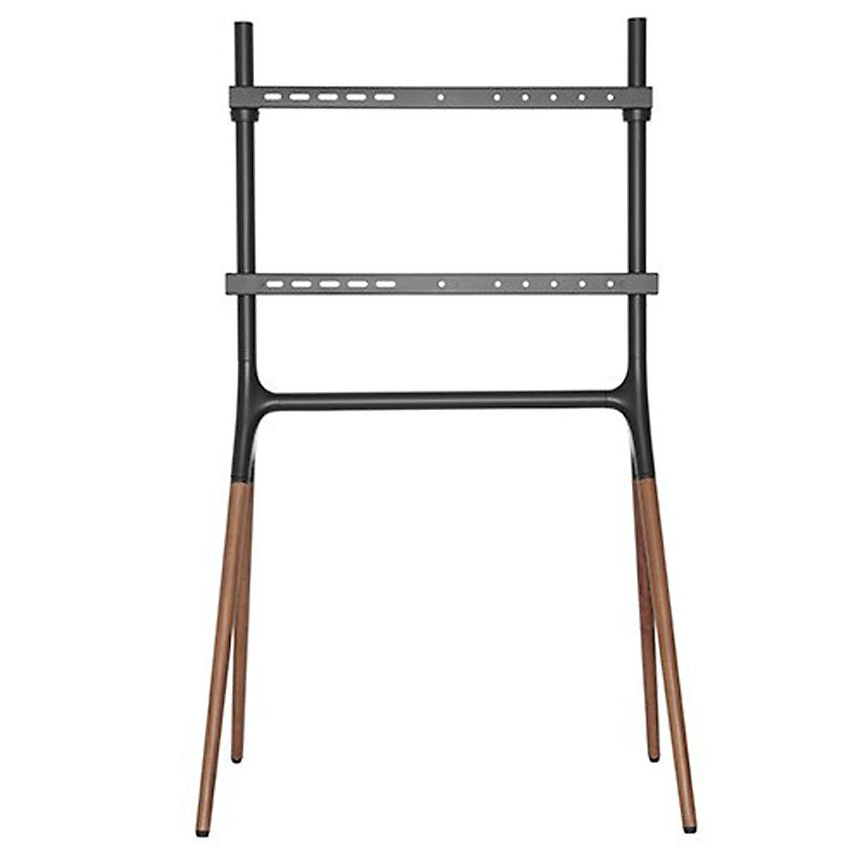 Displays2go Sawhorse Artistic TV Stand, 49" - 70", Wooden Legs – Black/Walnut (ARTTV70B)