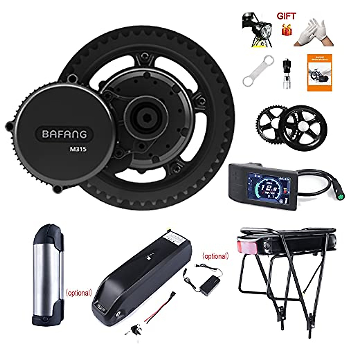 BAFANG BBS02B 36V 500W Mid Drive Motor : Electric Bike Conversion Kit with 500C Display & 36T Chainring for Mountain Bicycle Road Bicycles Commuter Bikes (NO Battery)