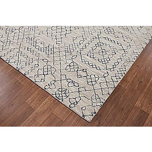 New Azulejo Natural Beige Moroccan Contemporary Handmade Tufted 100% Woollen Area Rugs & Carpet (8x10 ft - 250x300 cm)