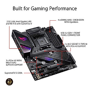 ASUS ROG Strix X570-E Gaming ATX Motherboard with PCIe 4.0, Aura Sync RGB Lighting, 2.5 Gbps and Intel Gigabit LAN, WiFi 6 (802.11Ax), Dual M.2 with Heatsinks, SATA 6GB/S and USB 3.2 Gen 2 (Renewed)