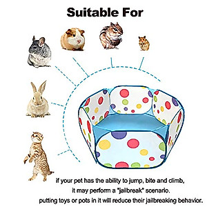 2 Packs of Square Plush Guinea Pig Bed and 1 Small Animals Playpen (Size XS), Cozy Hamsters Sugar Glider Hedgehog Sleep Bed, Rabbit Cage Accessories Mat