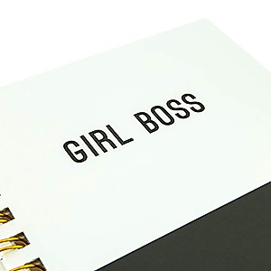 Graphique "Girl Boss" Hard Cover Journal - Fashioned With a Mix of Monochromatic Contemporary Design and a Timeless Attitude, 160 Ruled Pages, 6.25" x 8.25" x 1" – For Taking Notes, Lists and More