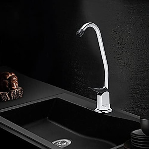 OKJHFD Kitchen Sink Faucet,G1/4in Universal Kitchen Press Type Copper Alloy Gooseneck Sink Faucet Tap for Household Laundry bar Kitchen Sinks