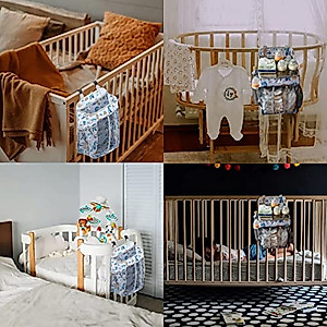 Hanging Diaper Caddy Organizer, Diaper Organizer,for Crib,Changing Table, Closets,Wall, Bassinet, Essentials Storage (Grey)