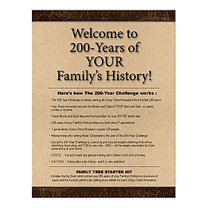 Family Tree Chart - Includes a Really Big, Fill-in-The-Blanks 38" x 25" 7-Generation Genealogy Chart and 16-Page Journal which Covers 200-Years of Your Family's History