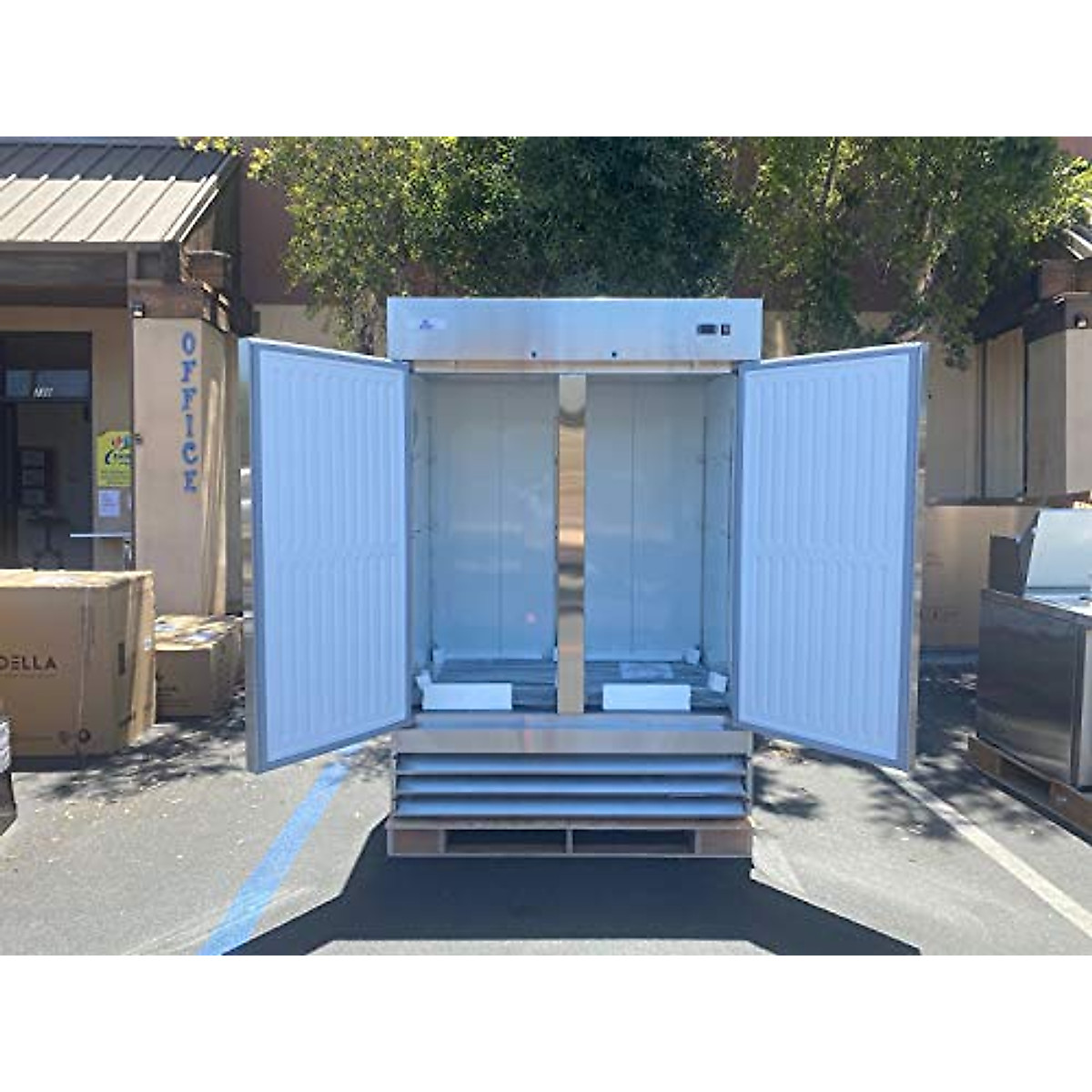 Commercial Refrigerator 2-Doors Solid Upright Reach in Two Section Stainless Steel 54" Width, Capacity 43 Cuft, Bottom Mounted Restaurant Quality Kitchen Cooler Fridge Side by Side