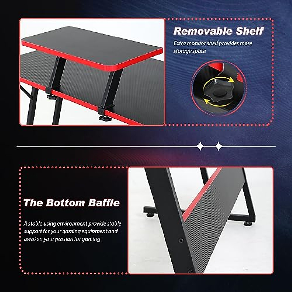 BORGEBY L Shaped Desk, Gaming Desk, Corner Computer Desk with Monitor Shelf, Home Office Desk with Large Desktop, Pc Desk for Working/Gaming/Sturdy/Writing, Corner Desk