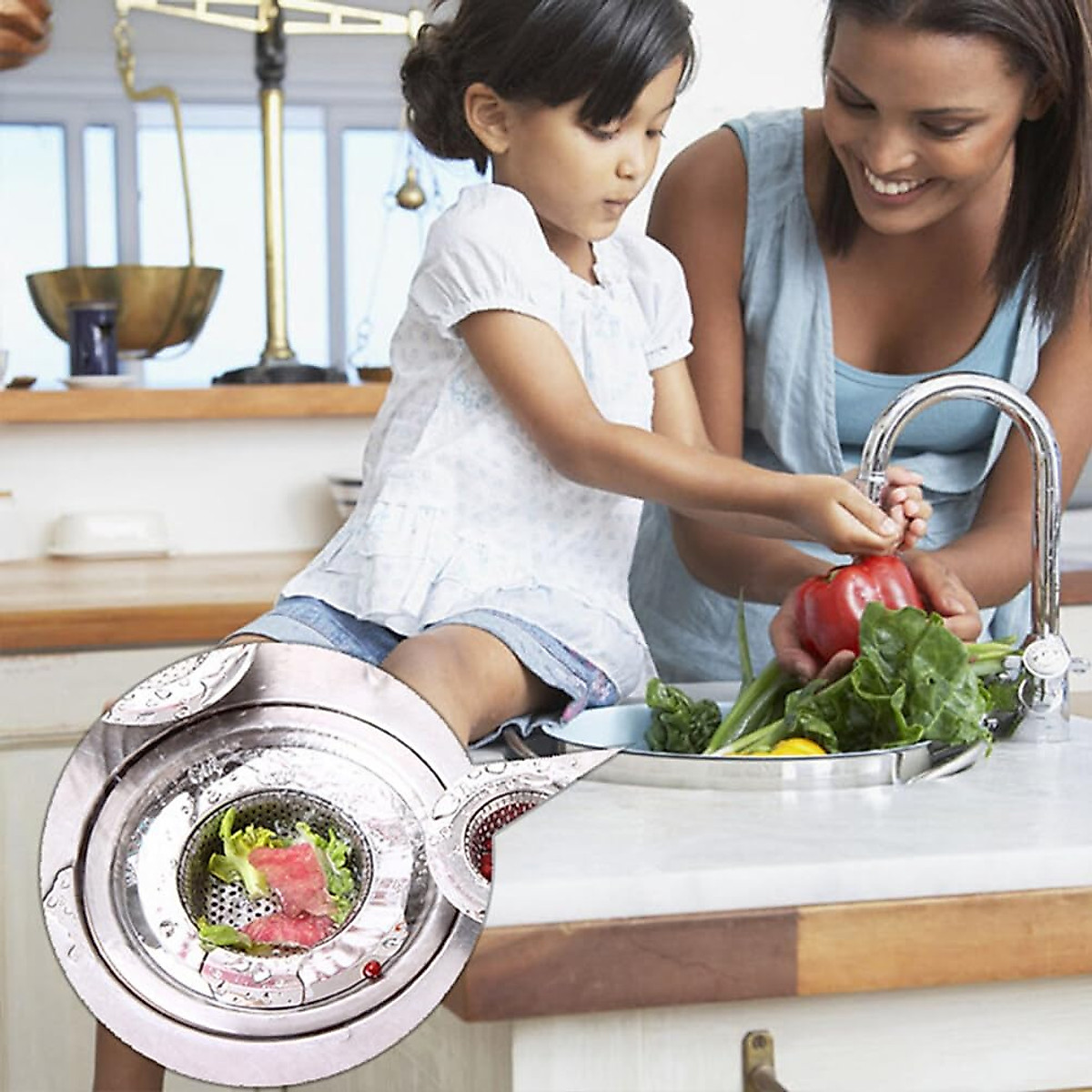 3Pcs Kitchen Sink Drain Strainer,Sink Filter Strainer,Stainless Steel Bathtub Plug,Sink Strainer mesh Drain Strainer,Plug Bathtub Stopper for Kitchen Bathroom