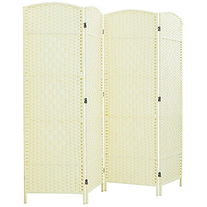 JOSTYLE Room Divider 6ft. Tall Extra Wide Privacy Screen, Folding Privacy Screens with Diamond Double-Weave Room dividers and Freestanding Room Dividers Privacy Screens(Brown, 6-Panel)