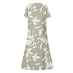 KINGOLDON Beach Dresses for Women Casual Summer Women's Floral Dresses All White Plus Size Dresses Floral Dress for Women Plus Size Dress with Pockets Plus Size Dress Plus Size Dresses for Curvy