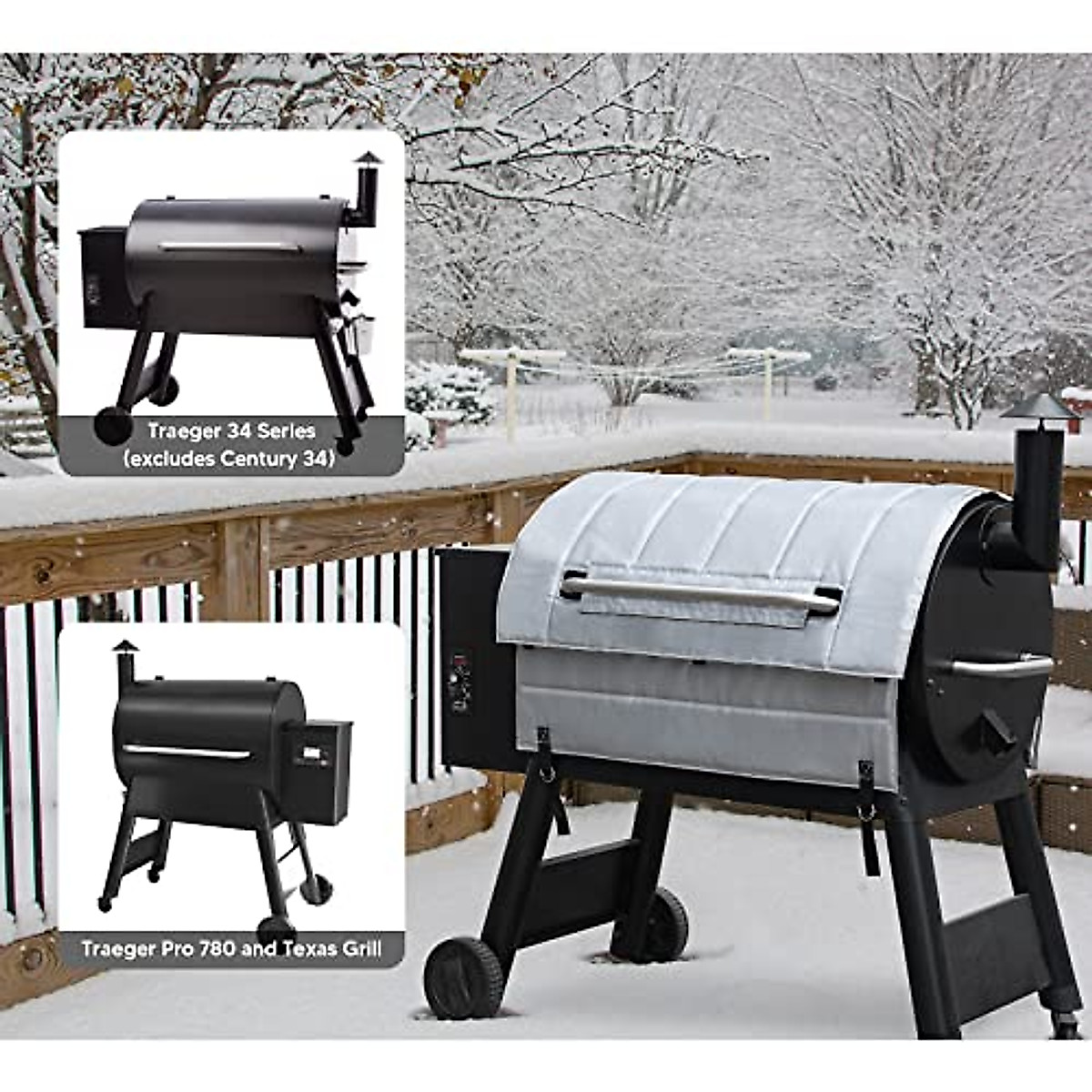 Stanbroil Grill Insulation Blanket for Traeger 34 Series, Traeger Pro 780 and Texas Grill - Maintain Better Temperature Control, Use Less Fuel and Pellet