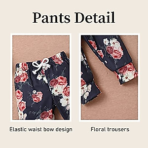 Baby Girl Clothes Long Sleeve Hoodie Sweatshirt Floral Pants with Headband Outfit Sets (Yellow&Floral, 18-24 Months)