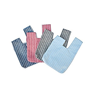 Chezi Women's Stripes Pattern Cotton Knot Bag Small Size Canvas Tote (light blue)