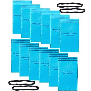 WS01025F2 Wet Dry Filter Bag Compatible with Workshop Fits 2-1/2-Gallon to 5-Gallon Shop Vacuum Cleaners with Retaining Bands Replace VF2000(12 PACKS)