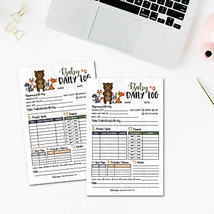 Nanny Newborn Baby or Toddler Log Tracker Journal Book, Daily Schedule Feeding Food Sleep Naps Activity Diaper Change Monitor Notes, Essential Supplies for Daycare, Babysitter, Caregiver, 50 Sheet Pad