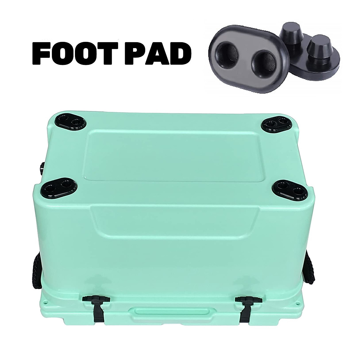 XiyaxiVici 2 PCS Cooler Feet Replacement Non-Slip Non-Scratch Rubber Feet for Coolers Models 45qt 65qt 110qt 145qt, Thickened and Enlarged Soft Rubber Feet Outdoor Camping Protection Black