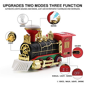 Hot Bee Electric Train Set, Toy Train Sets for Boys 4-7, Around The Christmas Tree Train Toys w/Smoke, Realistic Lights & Sounds, for 3 4 5 6 7 8+ Year Old Kids Boys Girls