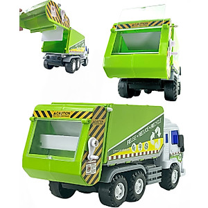 Big Daddy Medium Duty Friction Powered Garbage Truck (Dustbin Lorry) with Easy Collect Spin Flaps & Dump Lever When Full