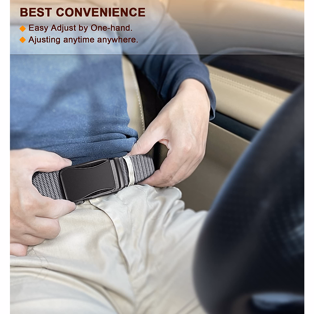 BULLIANT Mens Ratchet Belt Reversible,Web Nylon Casual Belt for Men Golf Hiking Pants Jeans 2 In 1