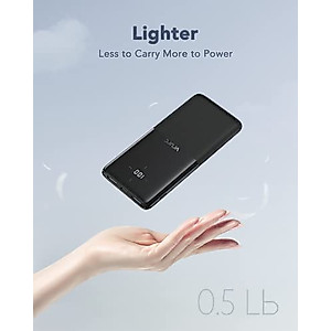 VRURC Portable Charger 2-Pack, 3A USB C Fast Charging Power Bank LED Display, Slim Battery Pack for iPhone 15 14 12 11 X 8 7 Samsung S21 S20 Google LG OnePlus, Black