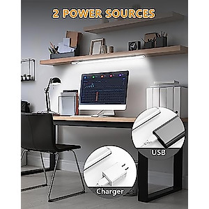 Under Counter Lights for Kitchen, Plug in Under Cabinet Light with Memory Function, LED Closet Light with 3 Colors 2800/4000/6500k, Super Slim Stepless Dimmable Workbench Light (16 Inches)