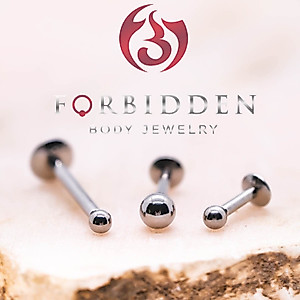 Forbidden Body Jewelry Piercing Jewelry, Tragus Piercing Jewelry, Tragus Jewelry, 16G 4mm Internally Threaded Surgical Steel, Helix Earring and Labret Stud with 3mm Ball Top