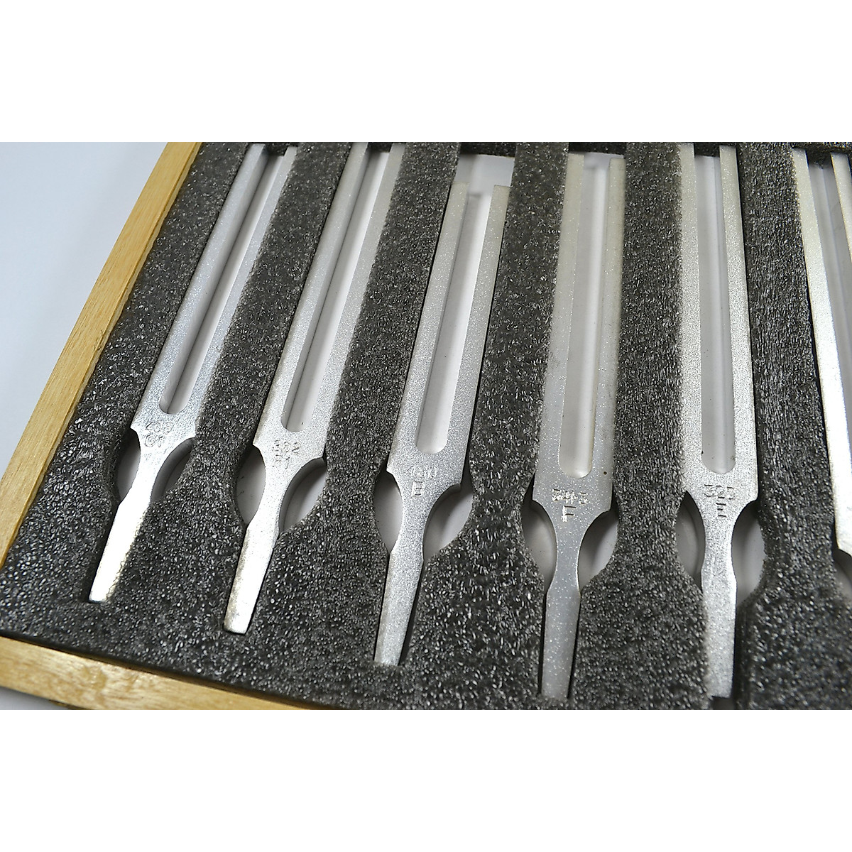 Eisco Labs 13 Piece Aluminum Tuning Fork Set in Wooden Case