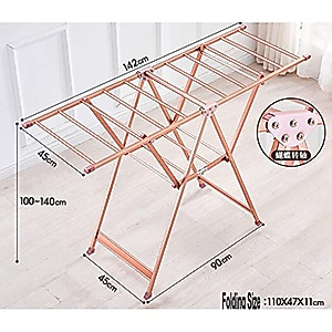 EYHLKM Aluminum Alloy Clothes Drying Hanger Floor Folding Clothes Rack Indoor Balcony Home Clothes Drying Quilt Hanger